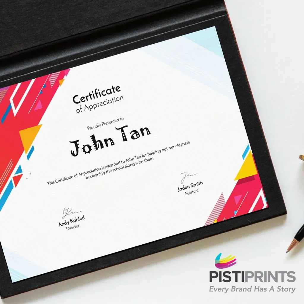 Certificate Printing - High Quality - Fast turnaround - Pisti Prints