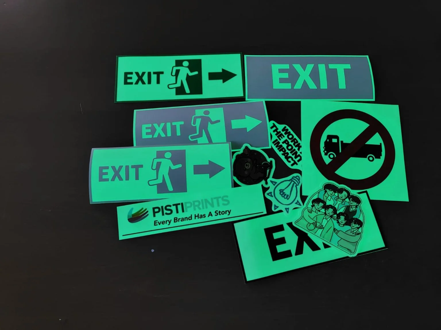 Glow in the Dark Stickers: Custom Shapes Available - Pisti Prints